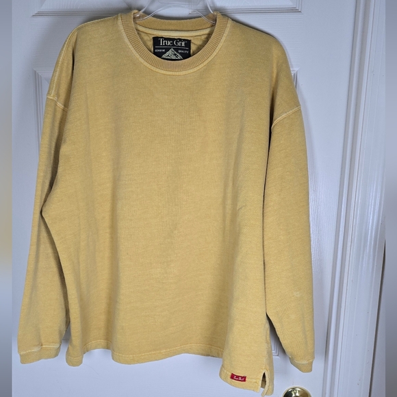 True Grit | Shirts | True Grit Mens Mustard Fleece Crew Long Sleeve ...